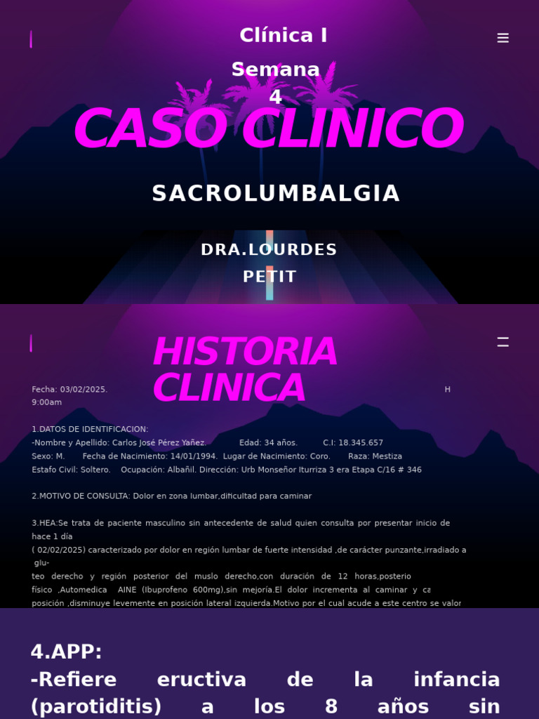 Caso Clinico Semana 4 NNNMM | PDF | Medicina CLINICA | Especialidades ...
