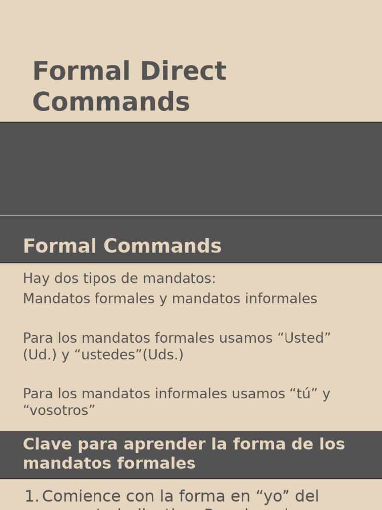 Mandatos Formales en Español: Guía Práctica | PDF