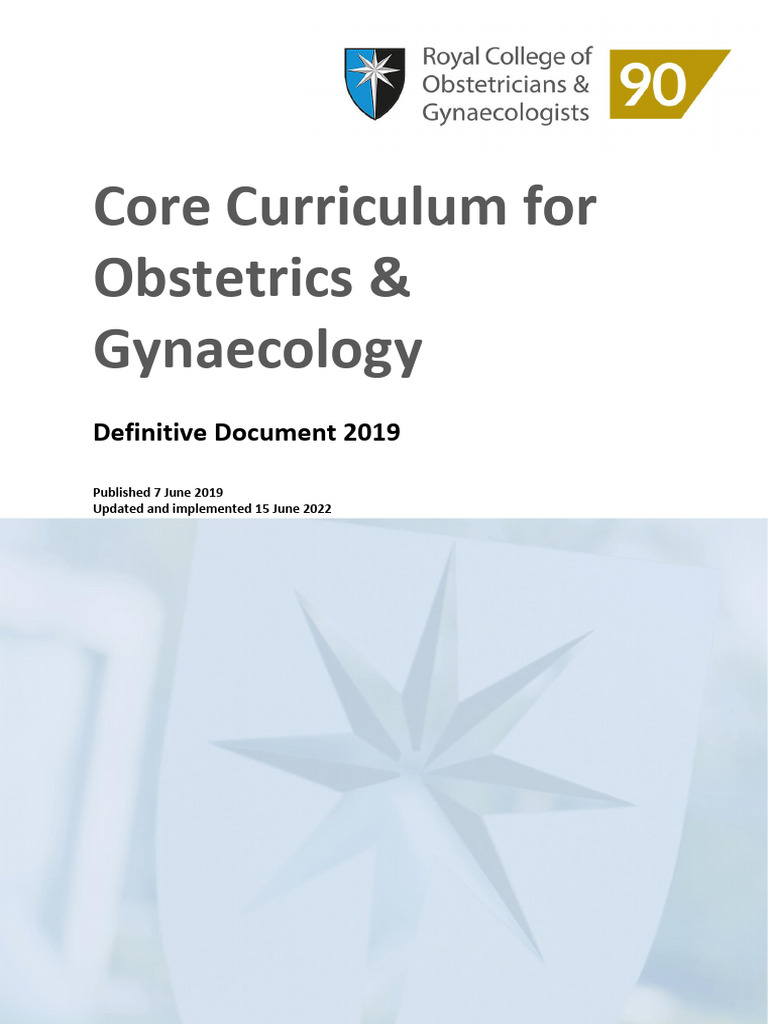 Definitive Document Core Curriculum | PDF | Patient Safety | Gynaecology