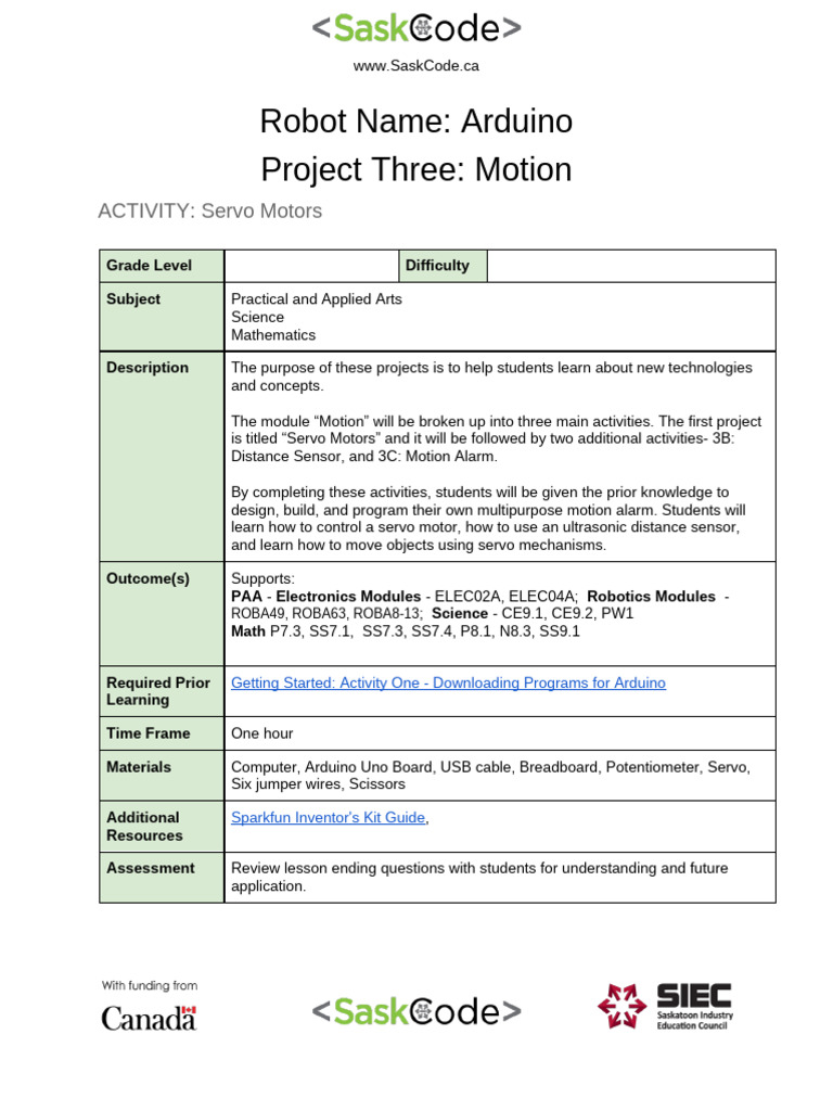 Activity 3A Servo Motors 1 | PDF | Servomechanism | Electrical Engineering