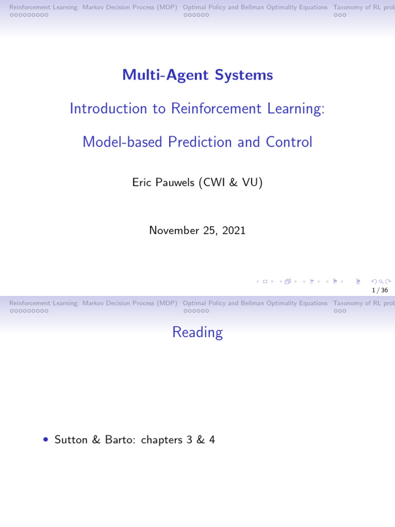 Reinforcement Learning for Experts | PDF | Applied Mathematics | Theoretical Computer Science