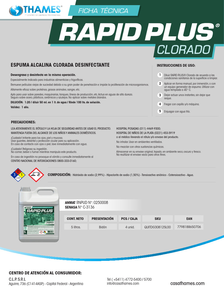 RAPID PLUS CLORADO - Compressed | PDF | Agua | Cloro