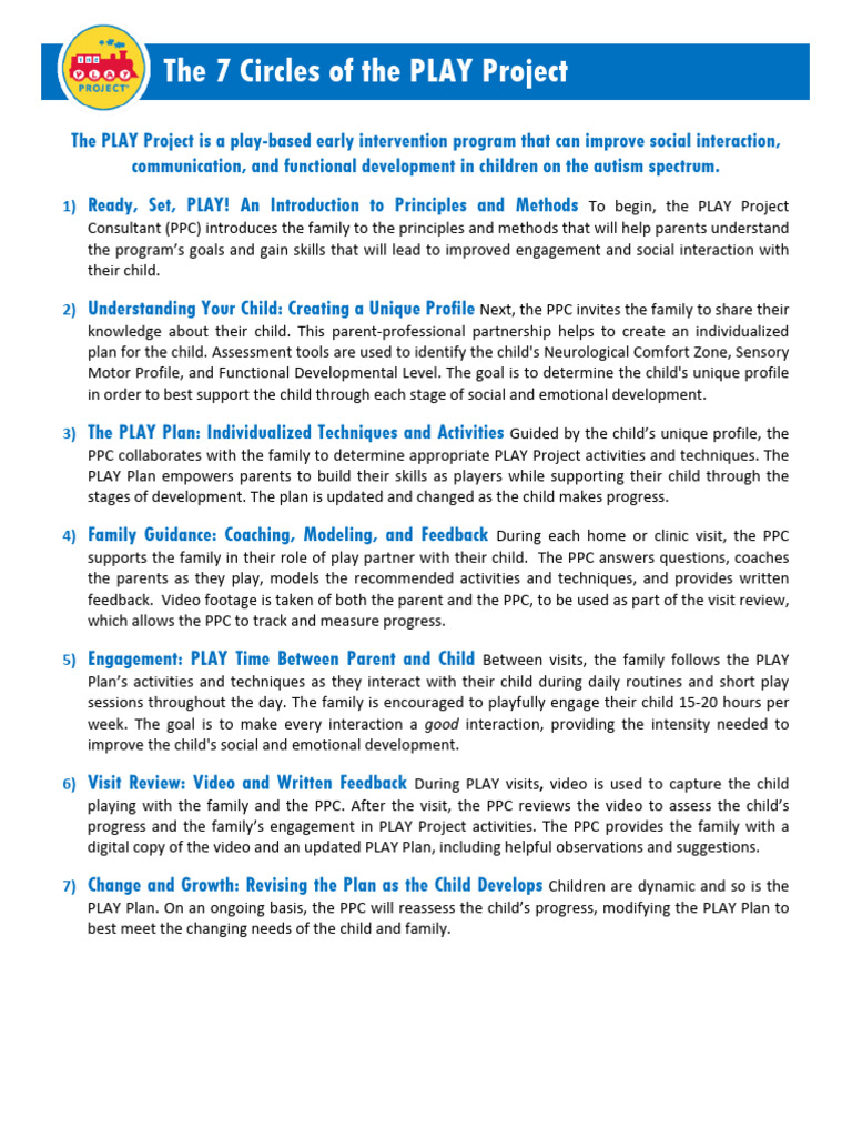 PLAY Project: Autism Intervention Guide | PDF | Autism | Psychological ...