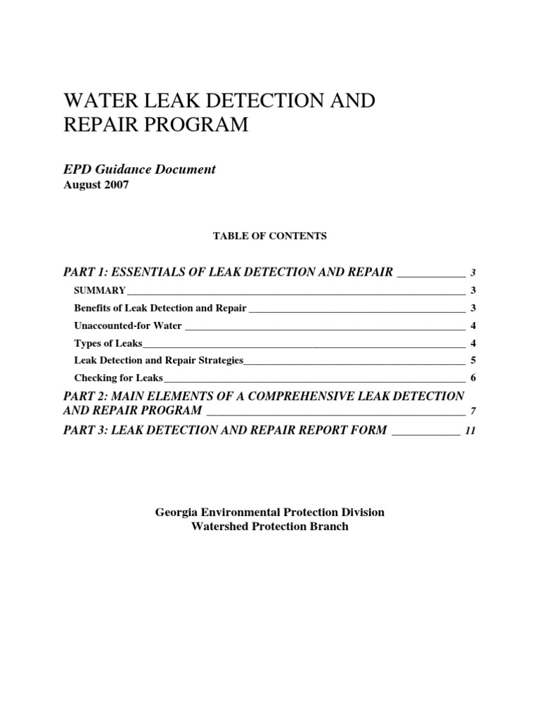 Water Leak Detection and Repair Guide | PDF | Leak | Water Supply Network