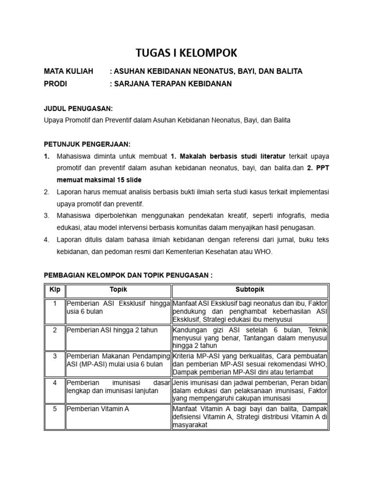 Tugas i Klp Upaya Promotif & Preventif 2025 | PDF