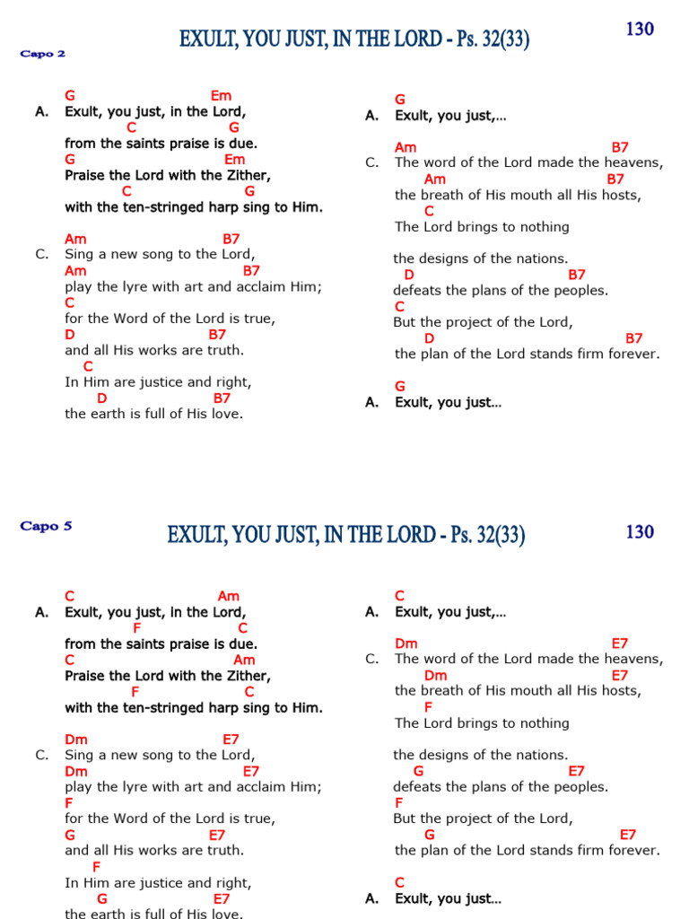 Exult You Just in The Lord - p130 | PDF