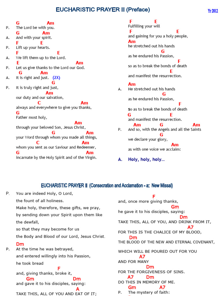 Eucharistic Prayer II (1) - 2012 New | PDF | Resurrection Of Jesus | Jesus
