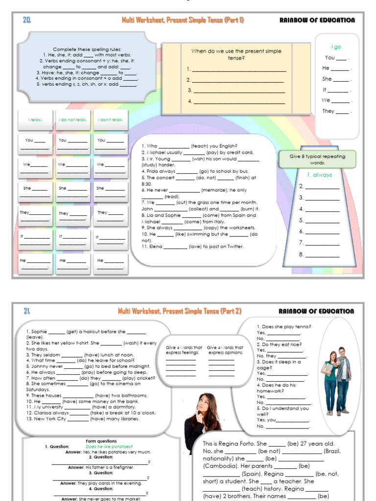 A2 the Present Simple Tense Exercises 2 | PDF | English Language | Philippines