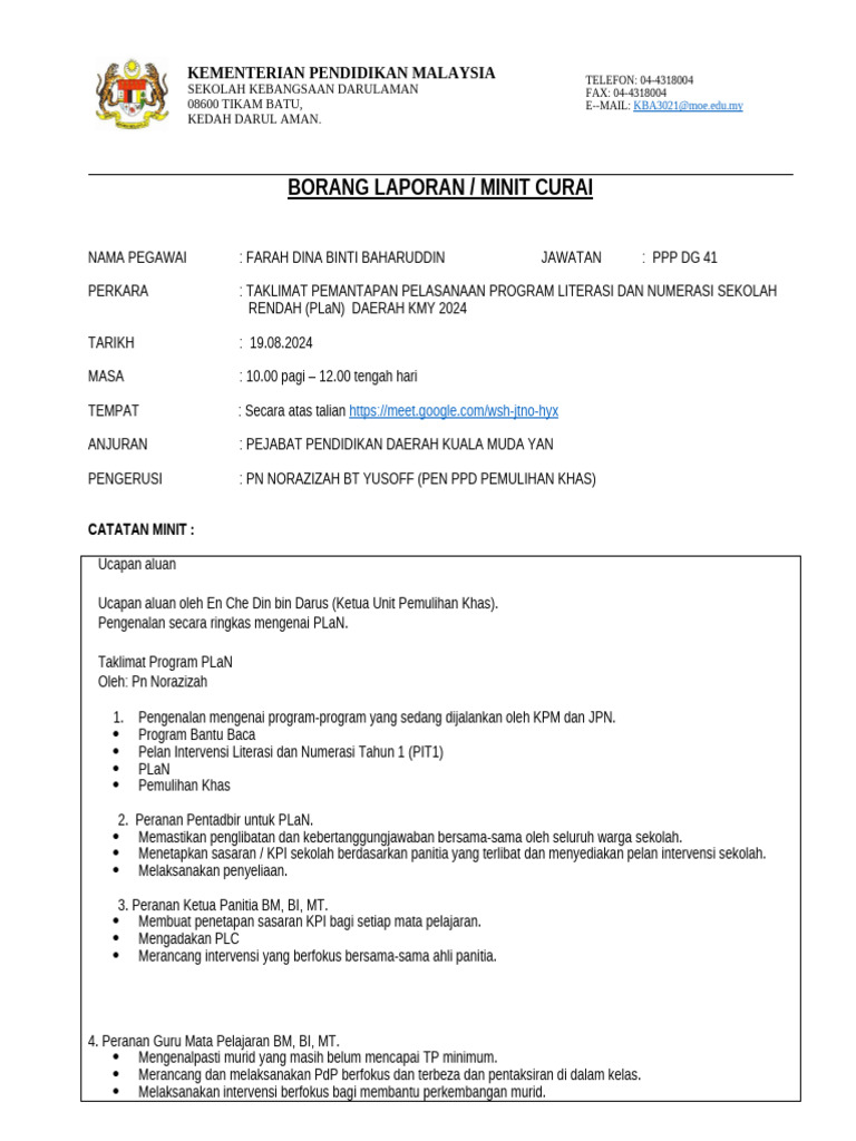 Minit Curai Plan | PDF