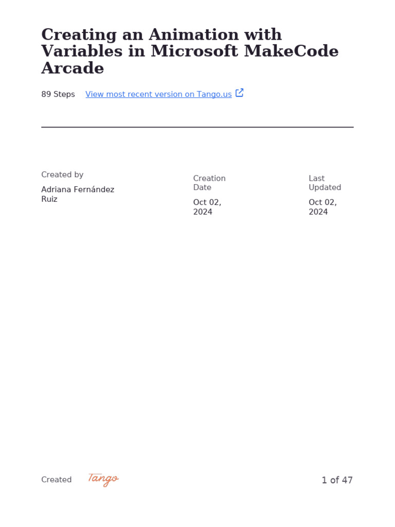 MakeCode Arcade Animation Guide | PDF | Microsoft | Operating System Families