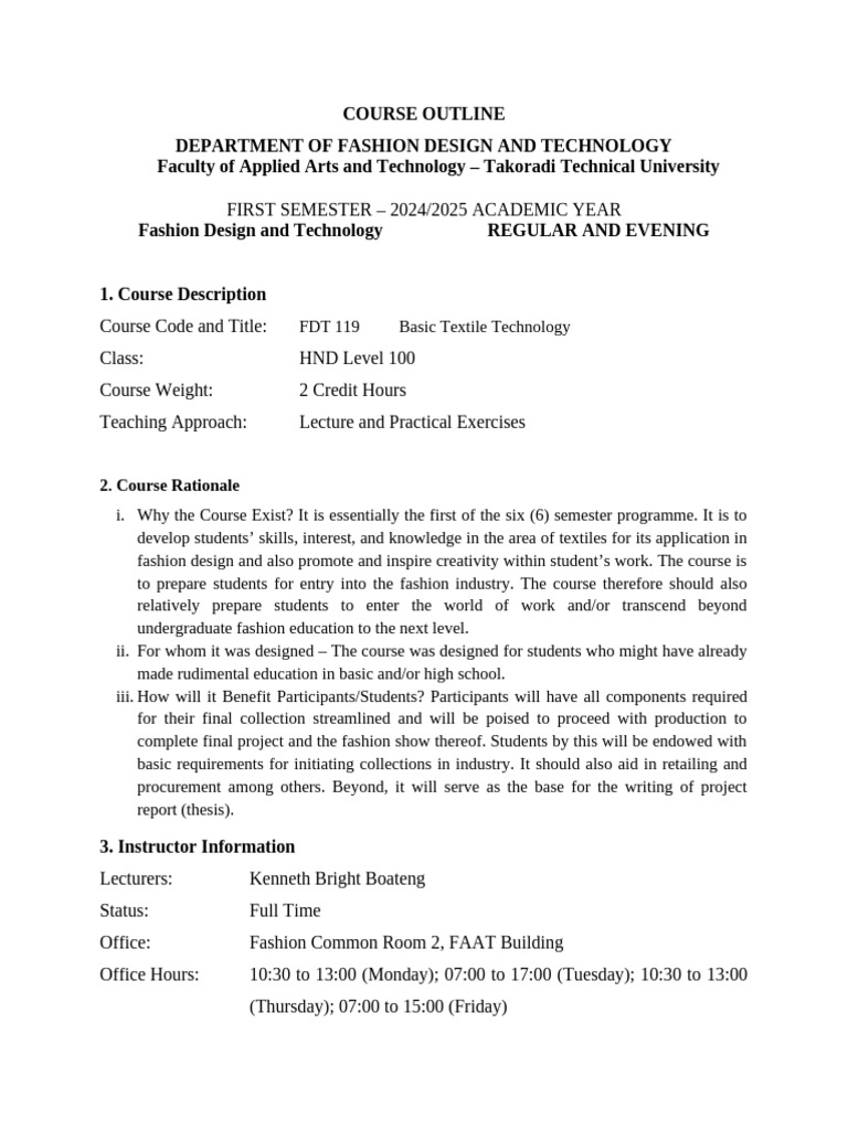 Fdt 117-Basic Textile Technology | PDF | Textiles | Dyeing