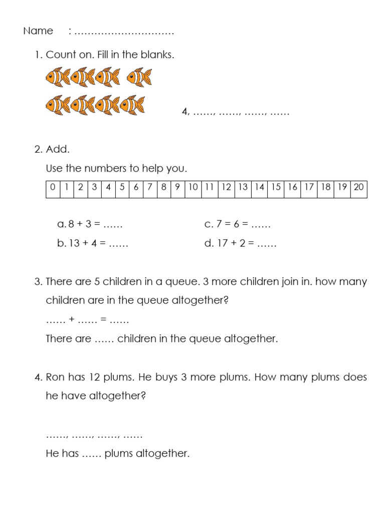 Grade 1 Addition and Subtraction Activities | PDF
