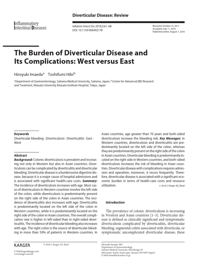 The burden of diverticular disease and its complication | PDF | Large ...