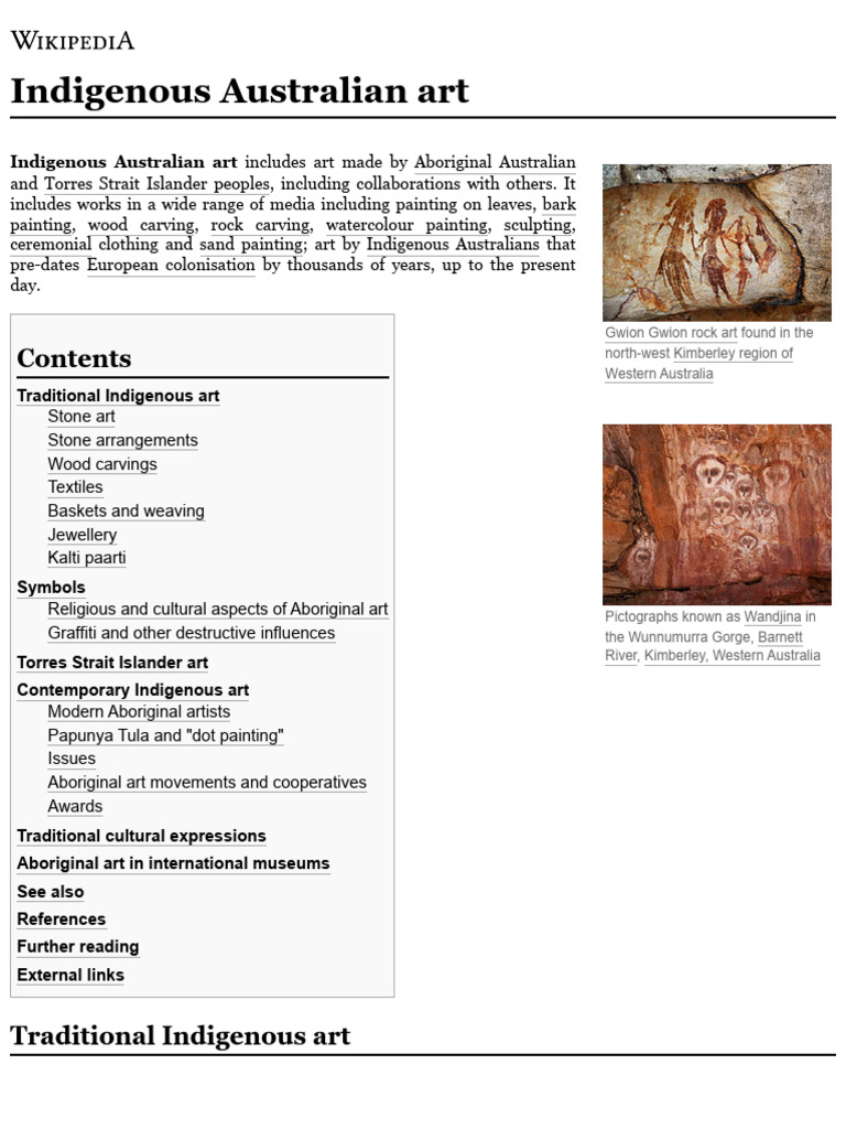 Indigenous Australian Art - Wikipedia | PDF | Traditional Knowledge