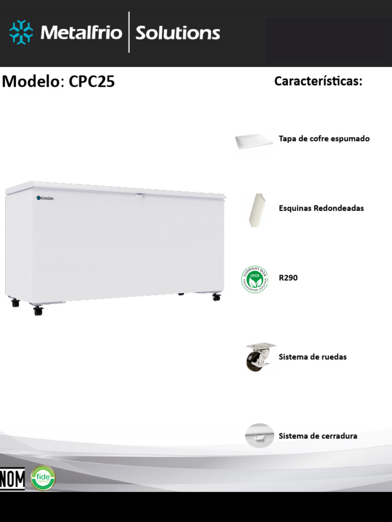 CPC25-congelador-tapa-cofre-metalfrio | PDF
