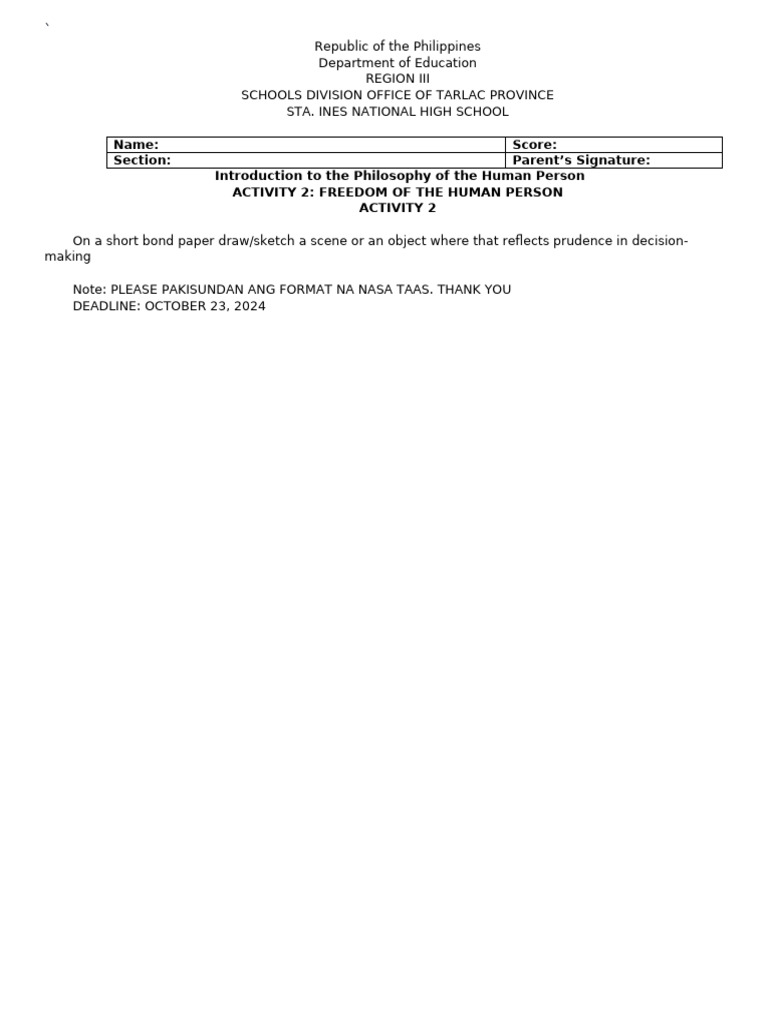 Student Activity on Prudence | PDF