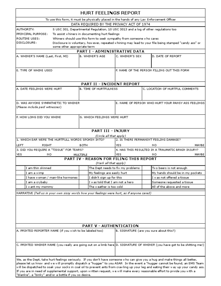 Hurt Feelings Report | PDF