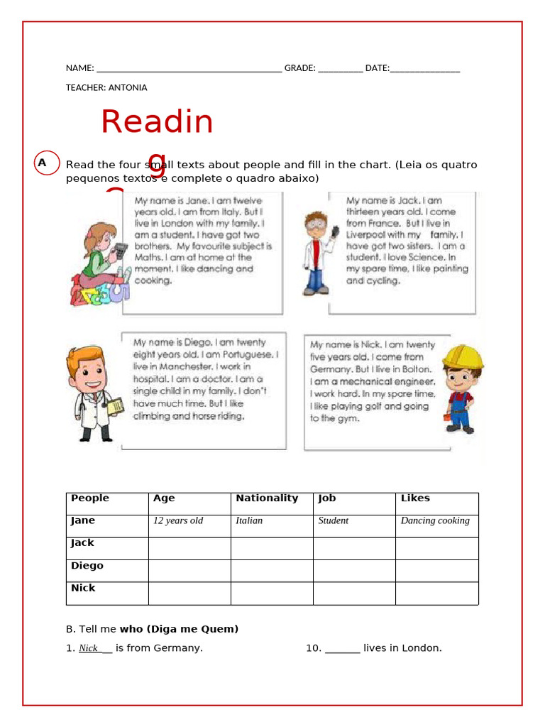 Reading Comprehension Exercise for Students | PDF