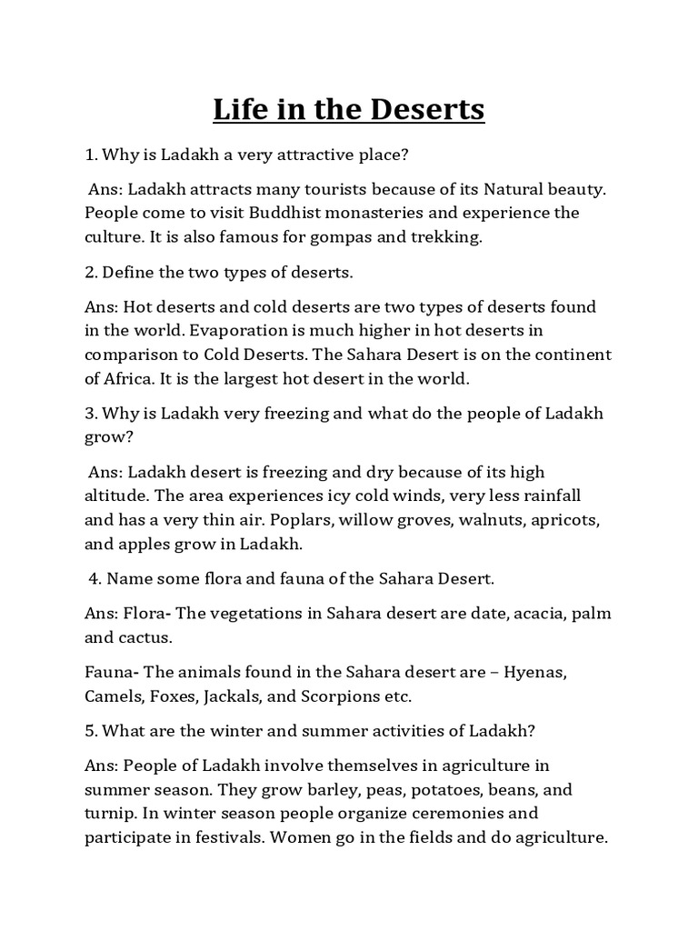 Life In The Deserts | PDF | Desert | Sahara
