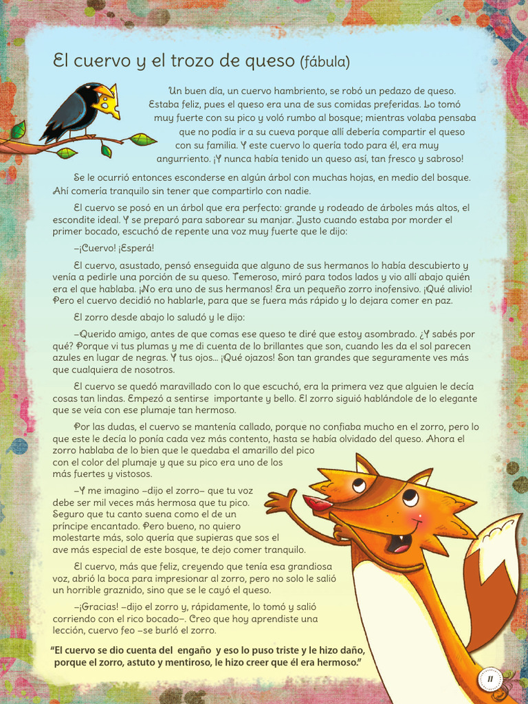 El Cuervo y El Trozo de Queso | PDF