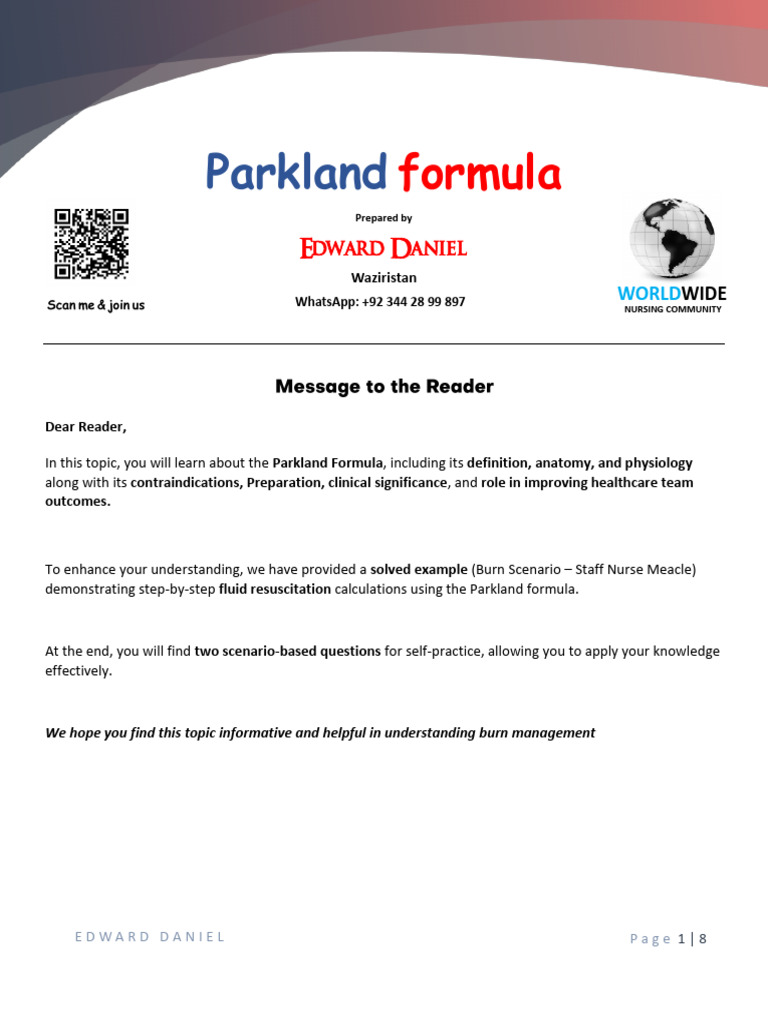Parkland Formula by Edward Daniel | PDF | Major Trauma | Burn