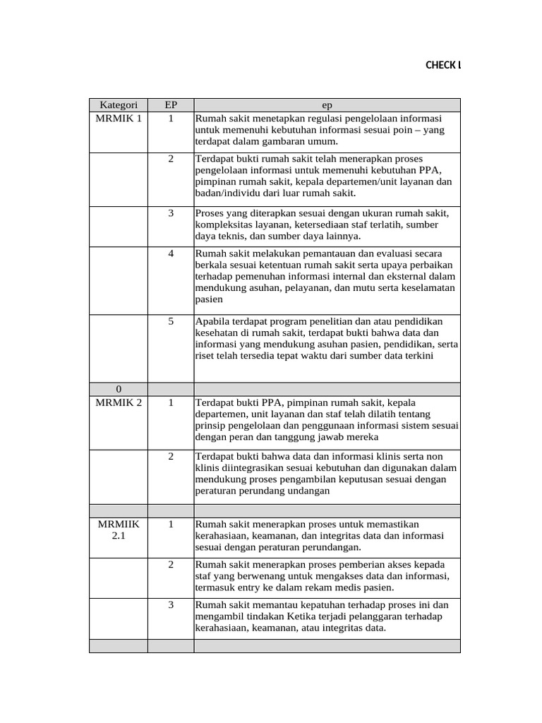 Check List Dokumen EP | PDF