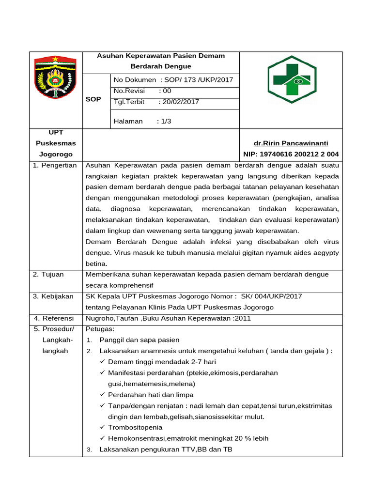 SOP Askep DBD | PDF