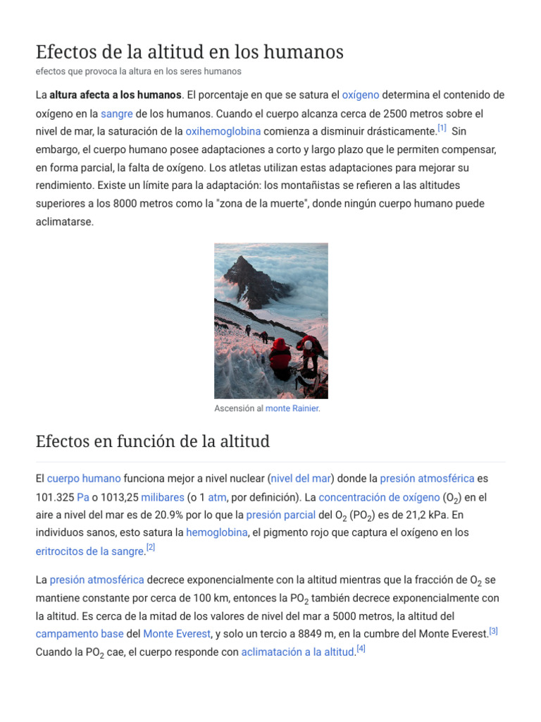 Efectos de la Altitud en Humanos | PDF | Fisiología | Respiración