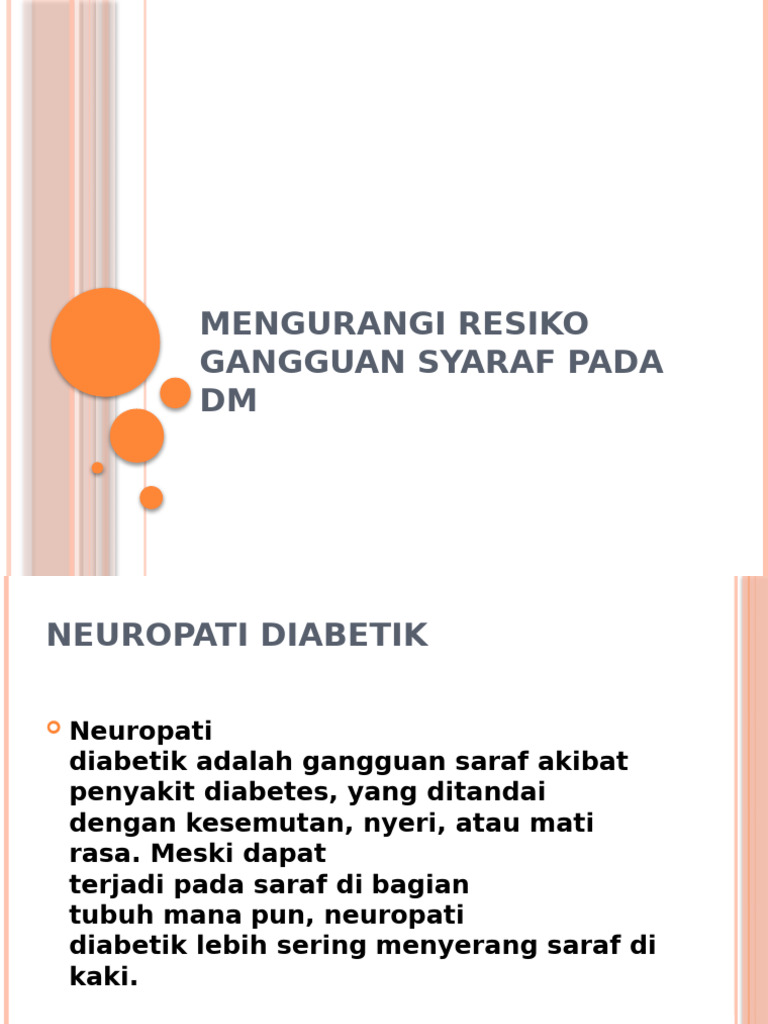 Mengurangi Resiko Gangguan Syaraf Pada DM | PDF