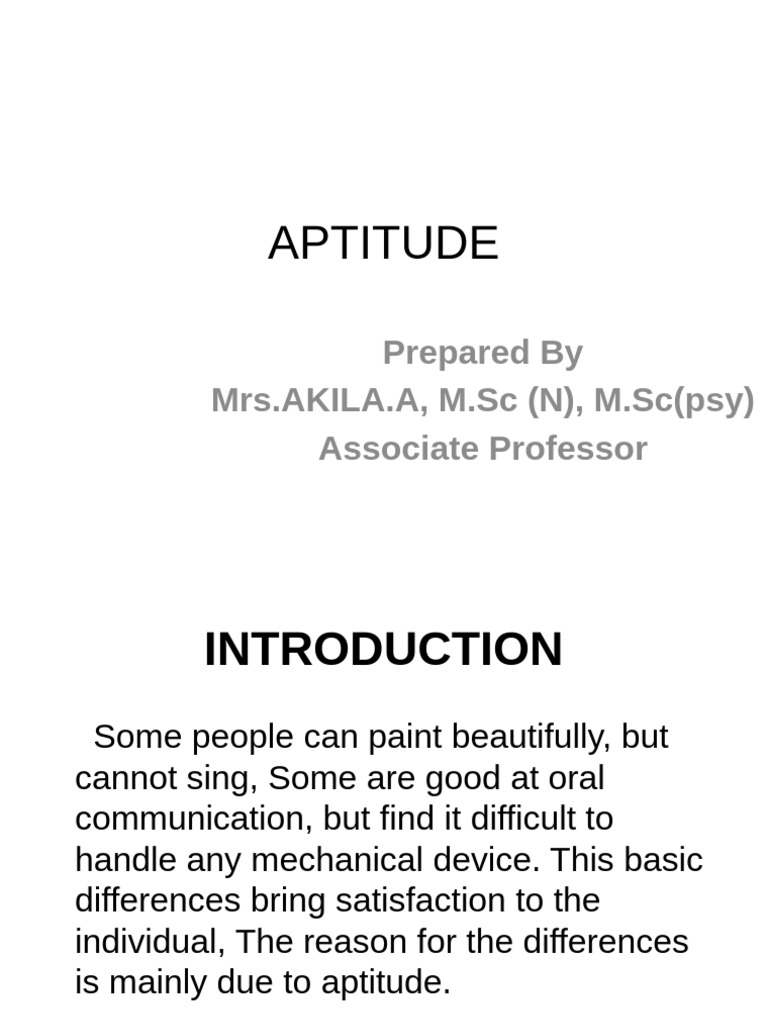 Understanding Aptitude: Types and Tests | PDF | Reason | Knowledge