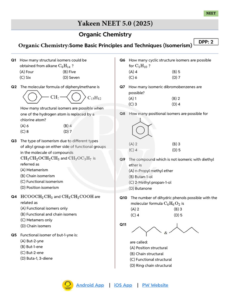 Organic Chemistry Some Basic Principles and Techniques Isomerism | PDF | Isomer | Methyl Group
