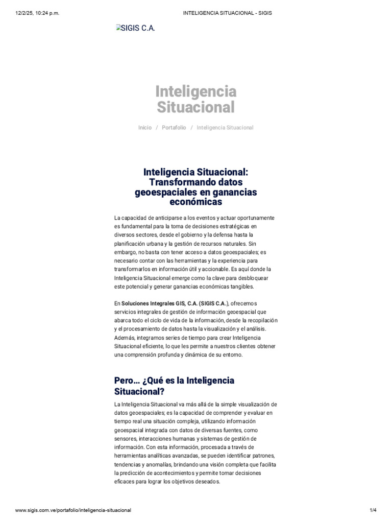 Inteligencia Situacional - Sigis | PDF | Sistema de información ...