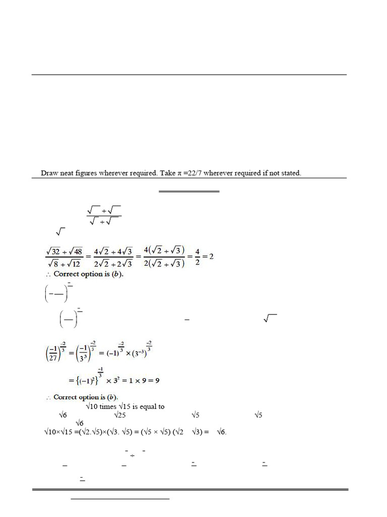 Maths Class Ix Sample Paper Test 02 For Annual Exam 2025 Answers | PDF ...