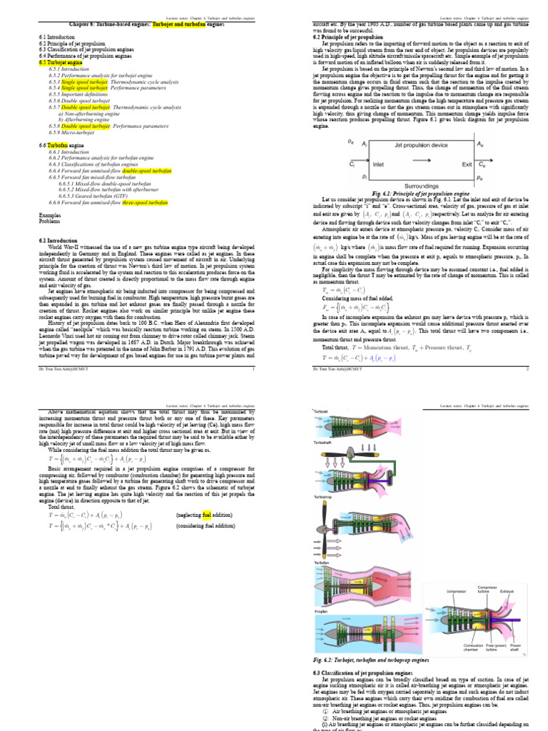6 Turbojet - Turbofan - Theory | PDF | Jet Engine | Thrust