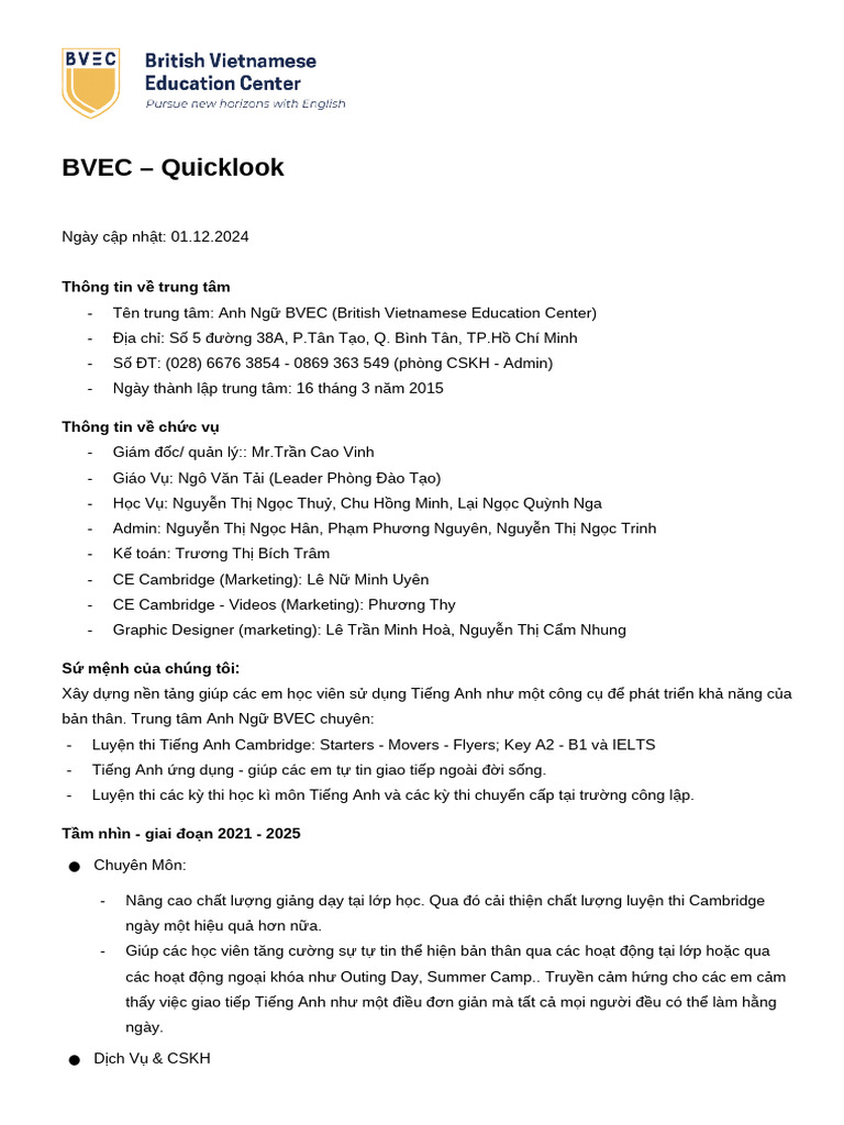 (BVEC) Quicklook (01.12.24) | PDF