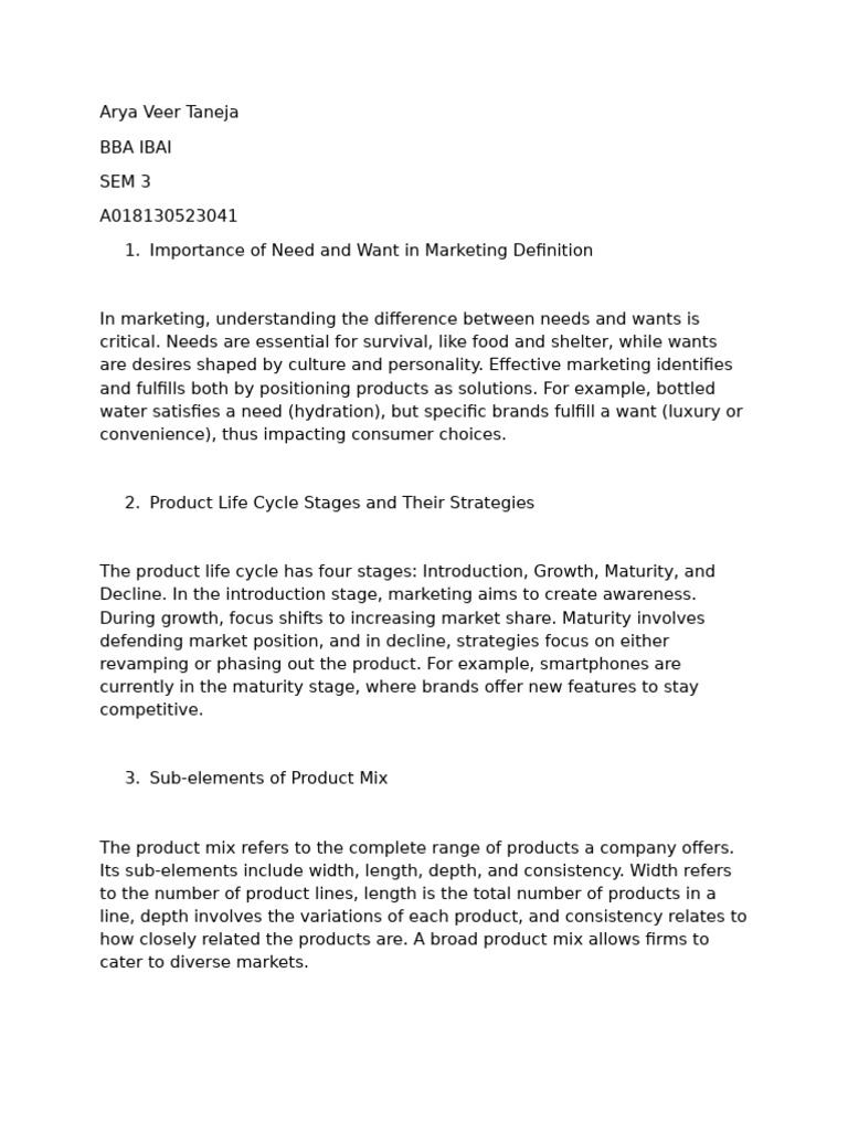 Marketing Assignment | PDF