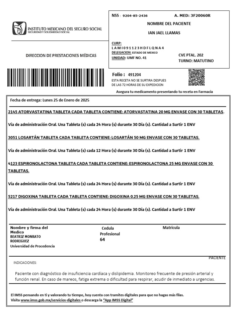 Receta Medica IMSS 2024 Completa | PDF | Drogas | Medicina CLINICA