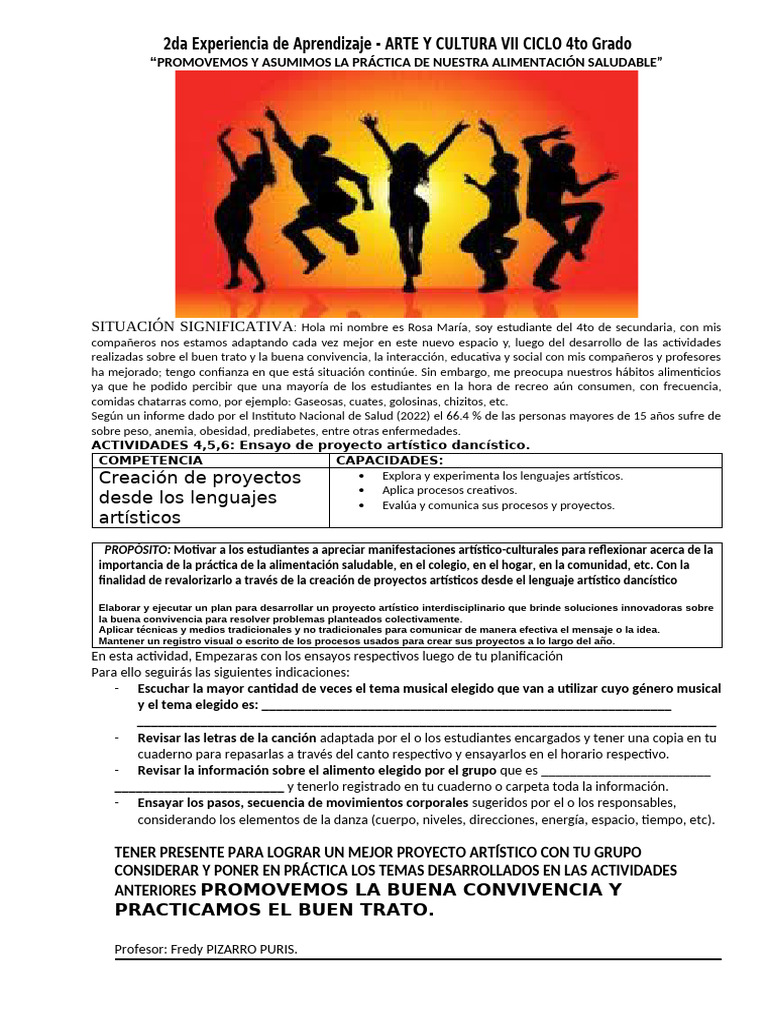 2º EdA Act 5 4º Arte | PDF | Aprendizaje