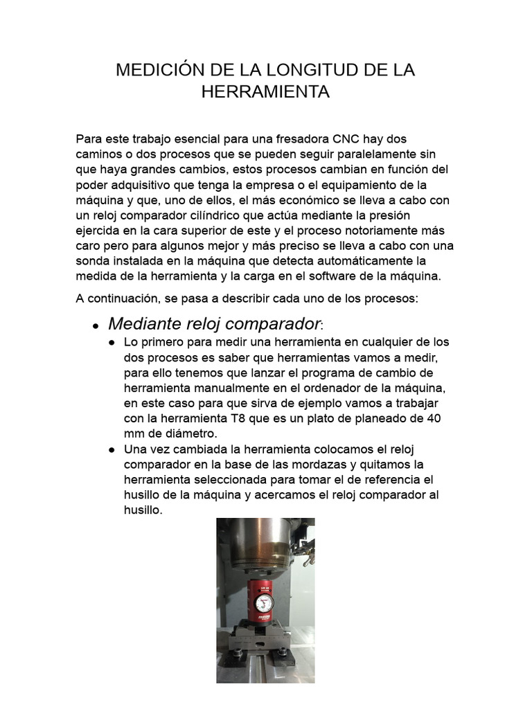 Medici-n de La Longitud de La Herramienta Jos- Antonio M-rquez Gonz-lez.docx | PDF | Medición ...
