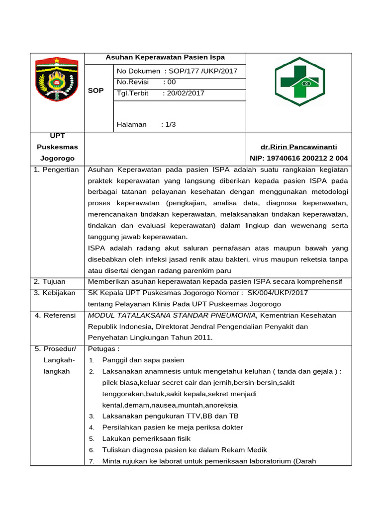 SOP Askep ISPA | PDF