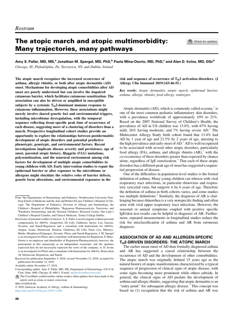 Atopic March: Understanding Comorbidities | PDF | Allergy | Asthma