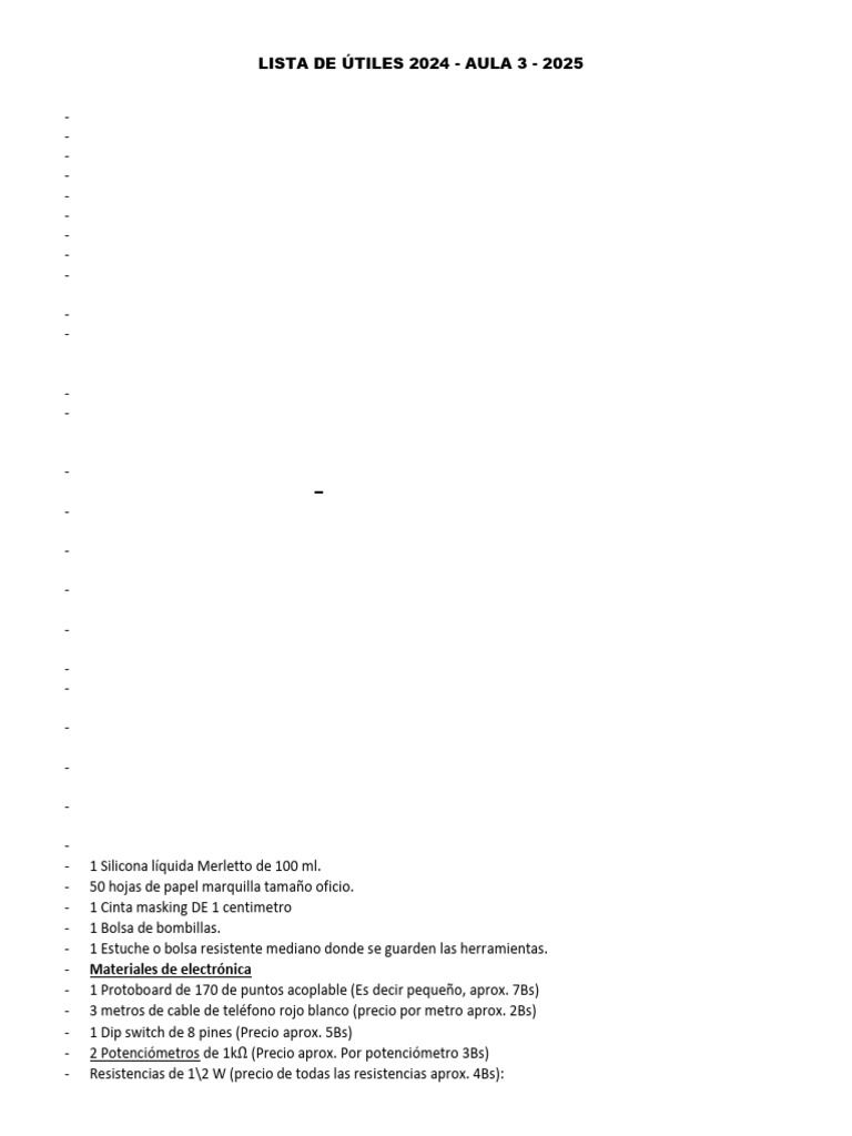 Lista de Útile 2025 - A3 | PDF