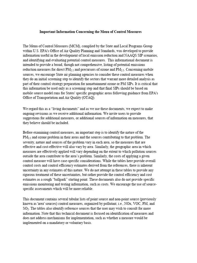 air control measures | PDF | N Ox | Exhaust Gas