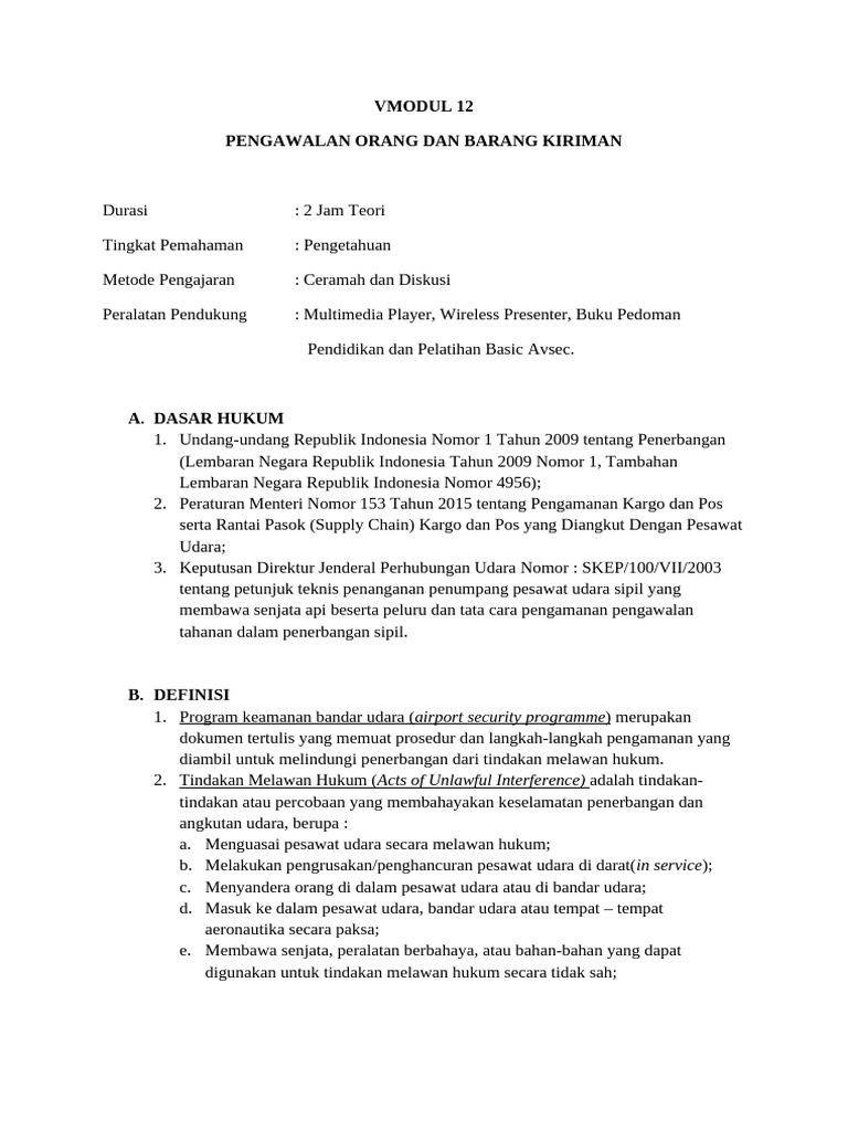 BAB Pengawalan Orang Dan Barang Kiriman | PDF