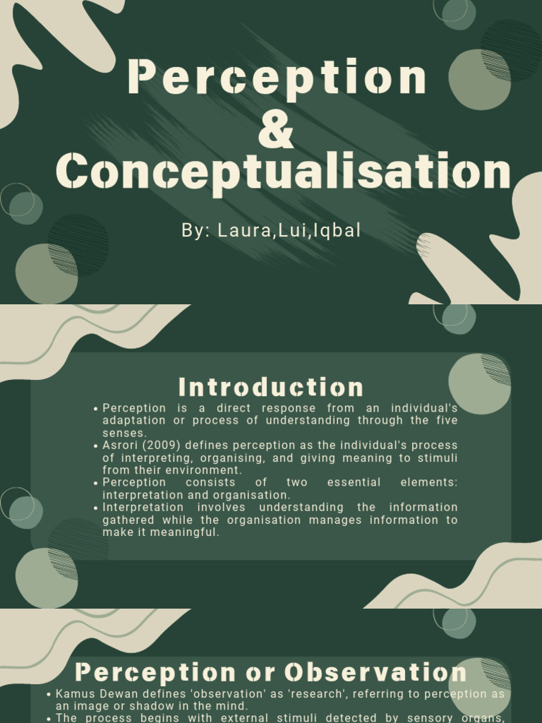 2.2 Perception and Conceptualisation | PDF | Perception | Learning