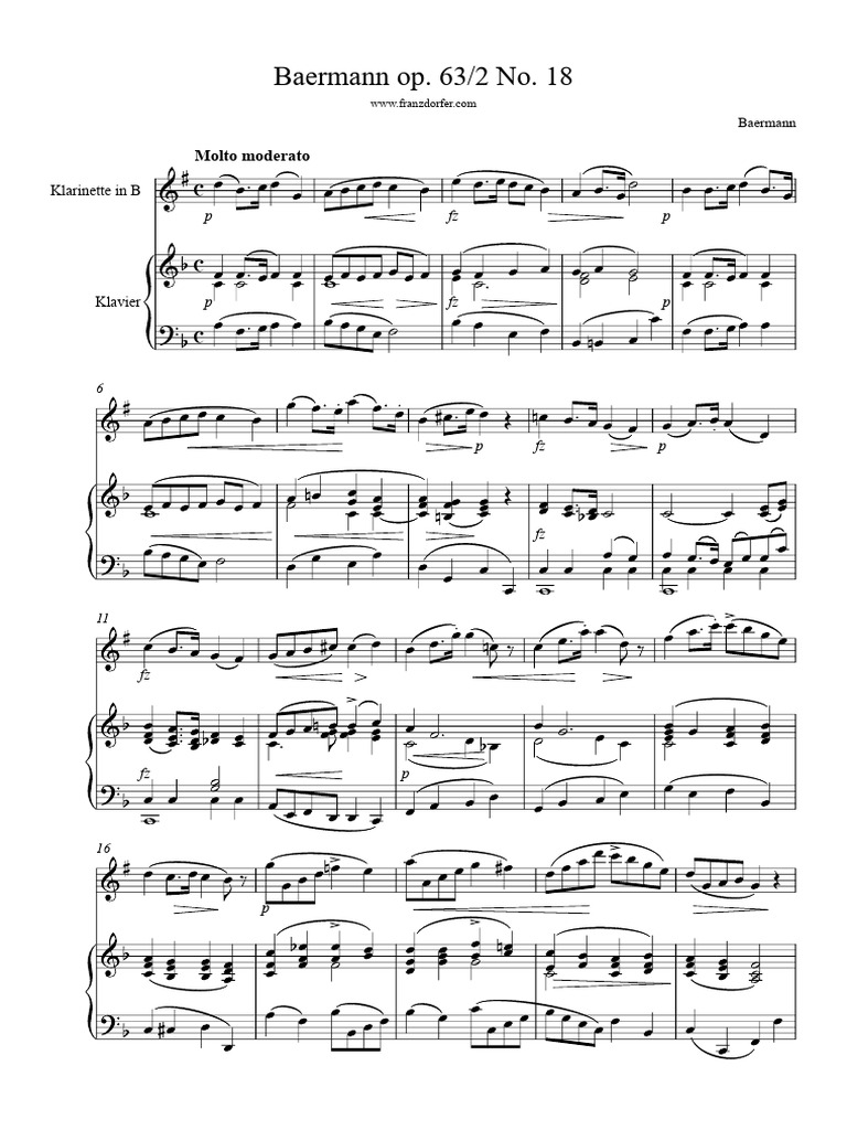 Baermann op 63 2 No 18 - Partitur (1) | PDF