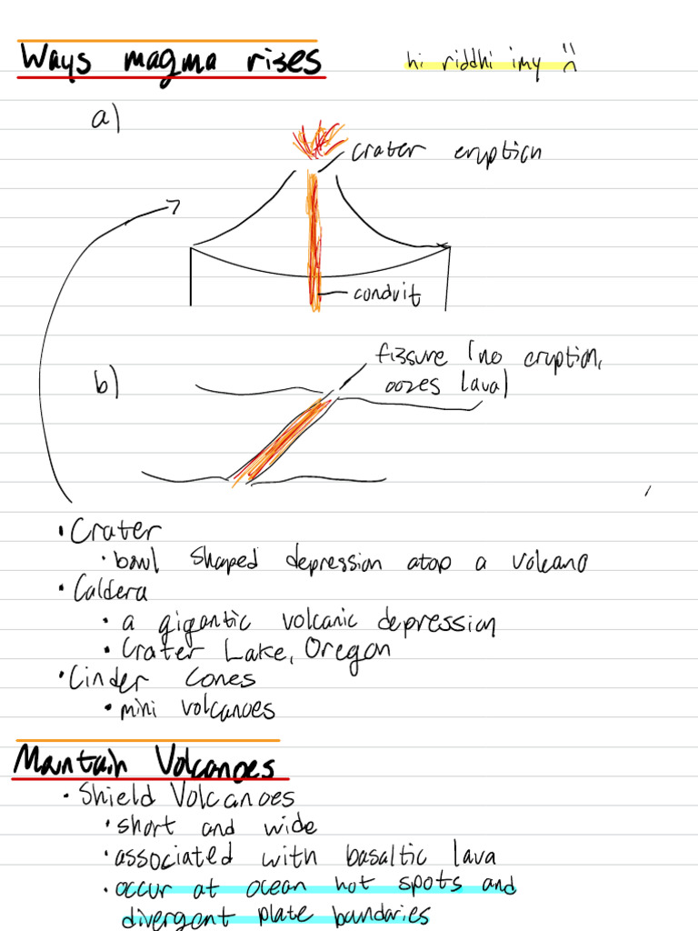 Geol Notes | PDF | Volcano | Types Of Volcanic Eruptions