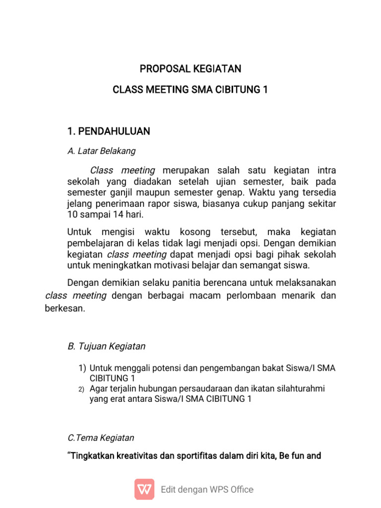 PROPOSAL CLASS MEETING desthian | PDF