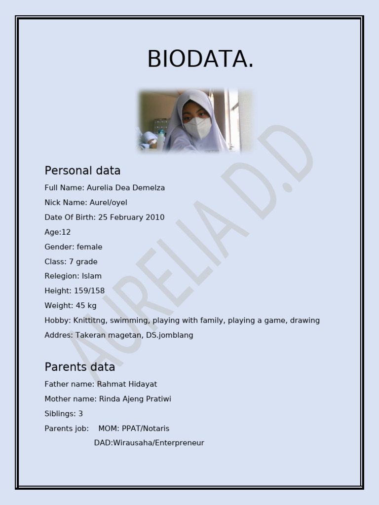 BIODATA | PDF