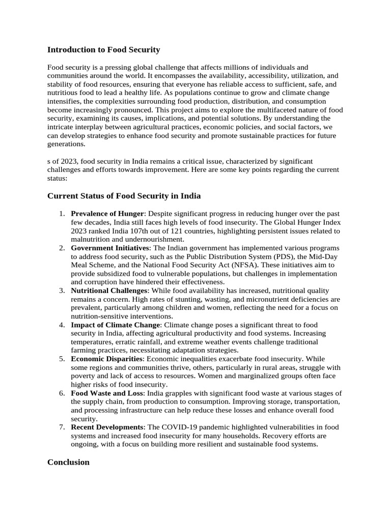 India's Food Security Challenges | PDF | Food Security | Hunger